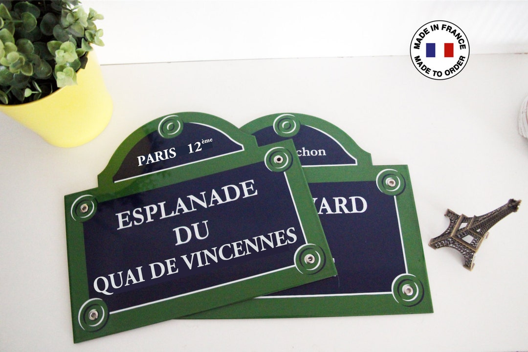 French Enamel Street Sign of Paris 6" X 5.1" * Made to Order ...