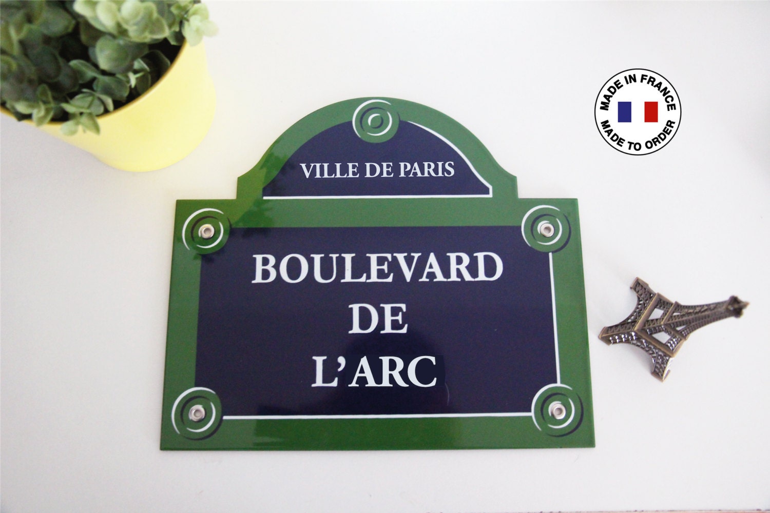 Plaque de rue parisienne émaillée 30x26cm personnalisée / - Etsy France