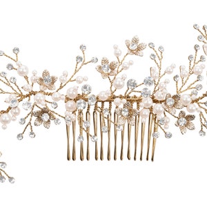 Mila - Soft, Delicate Bridal Comb, Bridal Hair Accessories, Lite Gold ...