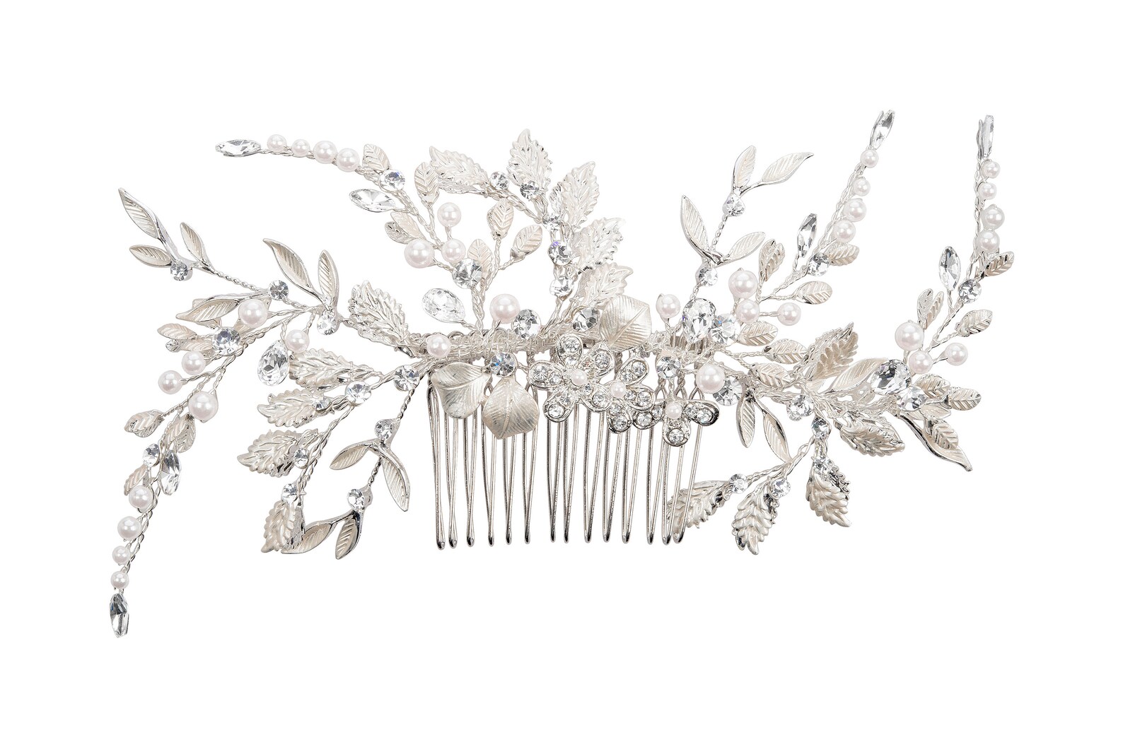 Jay Brushed Leaf Designer Bridal Comb Gold Leaf Bridal - Etsy