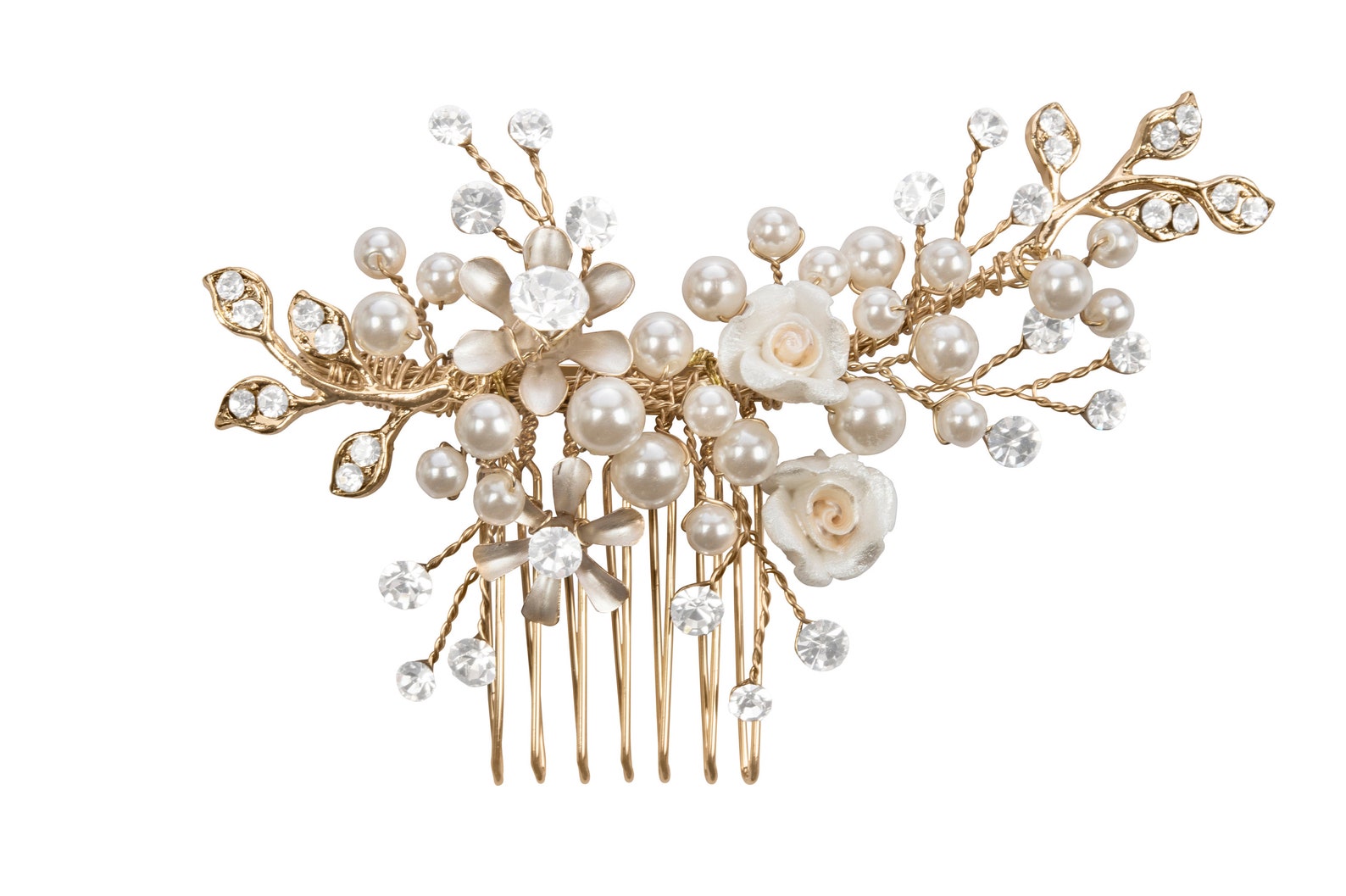 Cia Back in Stock Bridal Hair Comb Rose Detail Small - Etsy