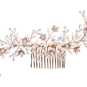 Mila - Soft, Delicate Bridal Comb, Bridal Hair Accessories, Lite Gold ...