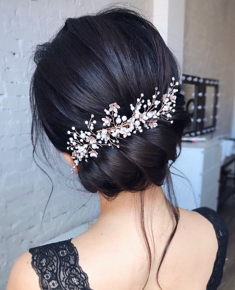 Mila - Soft, Delicate Bridal Comb, Bridal Hair Accessories, Lite Gold ...