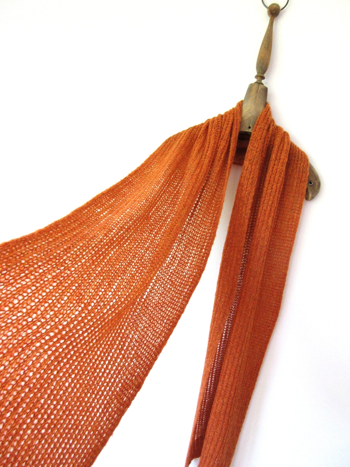 Bufanda gigante tejida naranja oscuro bufanda de punto xl | Etsy