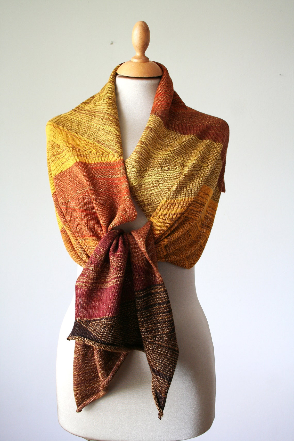 Scarf in spice colours knitted cloth made of wool knitted | Etsy