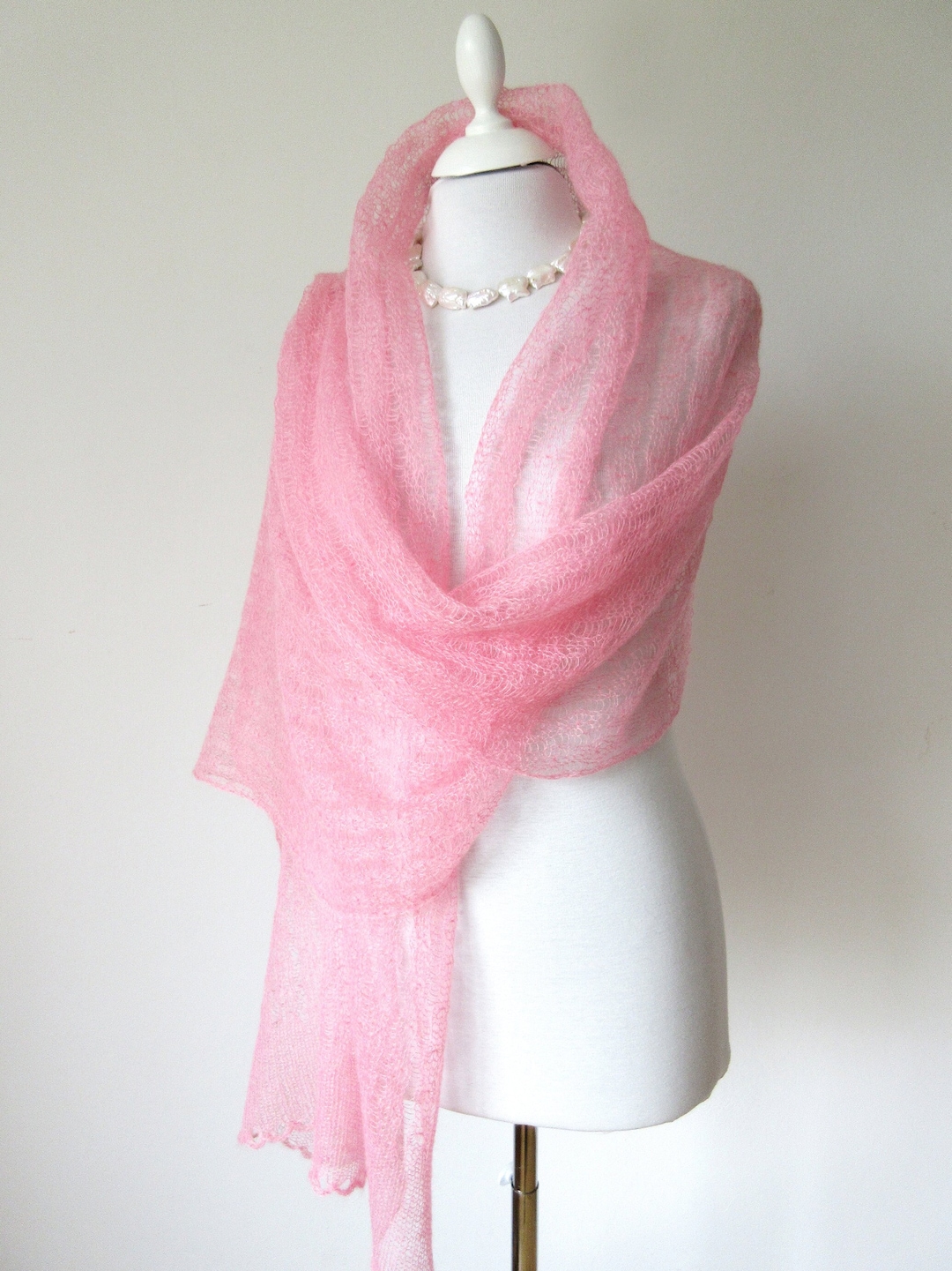 Pink Mohair Stole Wedding, Bridal Shawl Pastel Color, Shawl Maid of ...