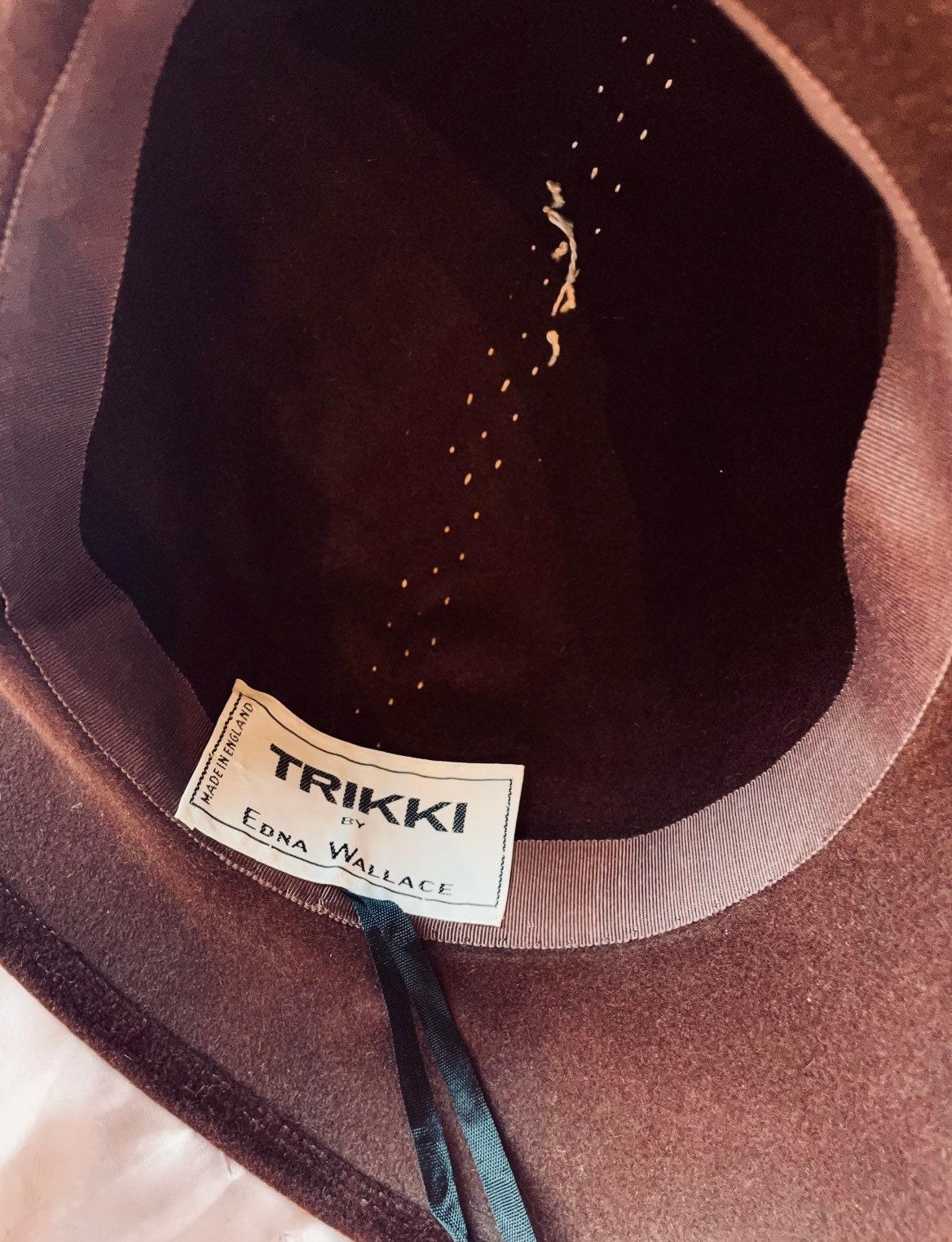 Original 1960s TRIKKI by Edna Wallace Chocolate Brown, Wool Felt Hat ...