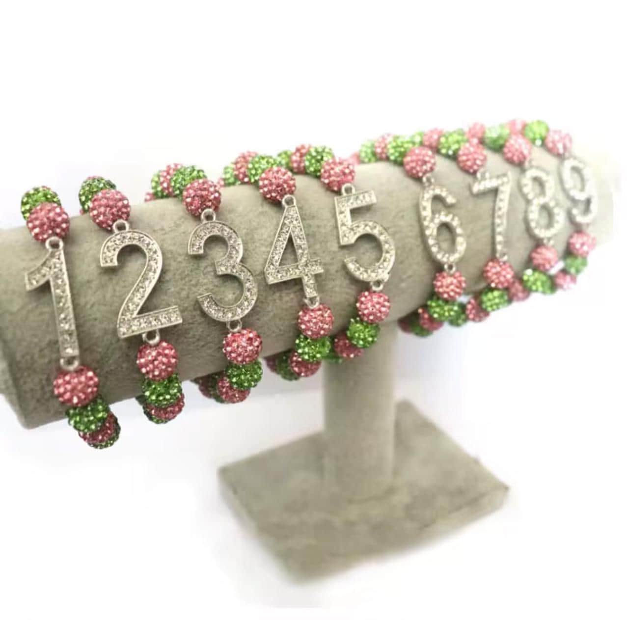 Sorority Beaded Bracelets With Numbers, Delta Sigma Theta. Pink and ...