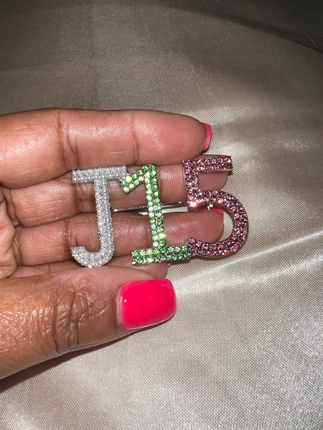 J15 Pink/green Sorority Lapel Stick Pin - Etsy