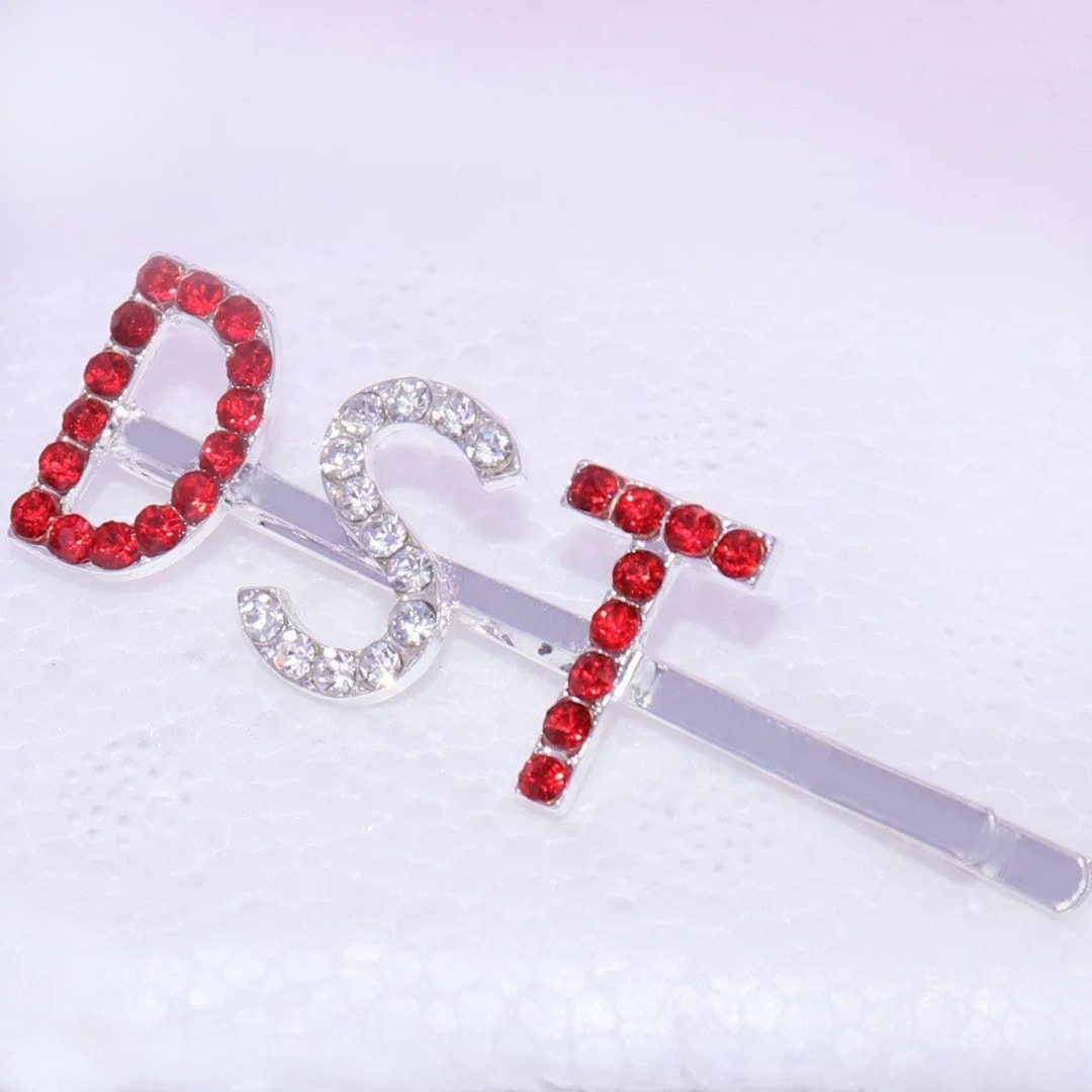 DST Hair Clip, Delta Sigma Theta, Hair Jewelry, Red and Sliver, - Etsy