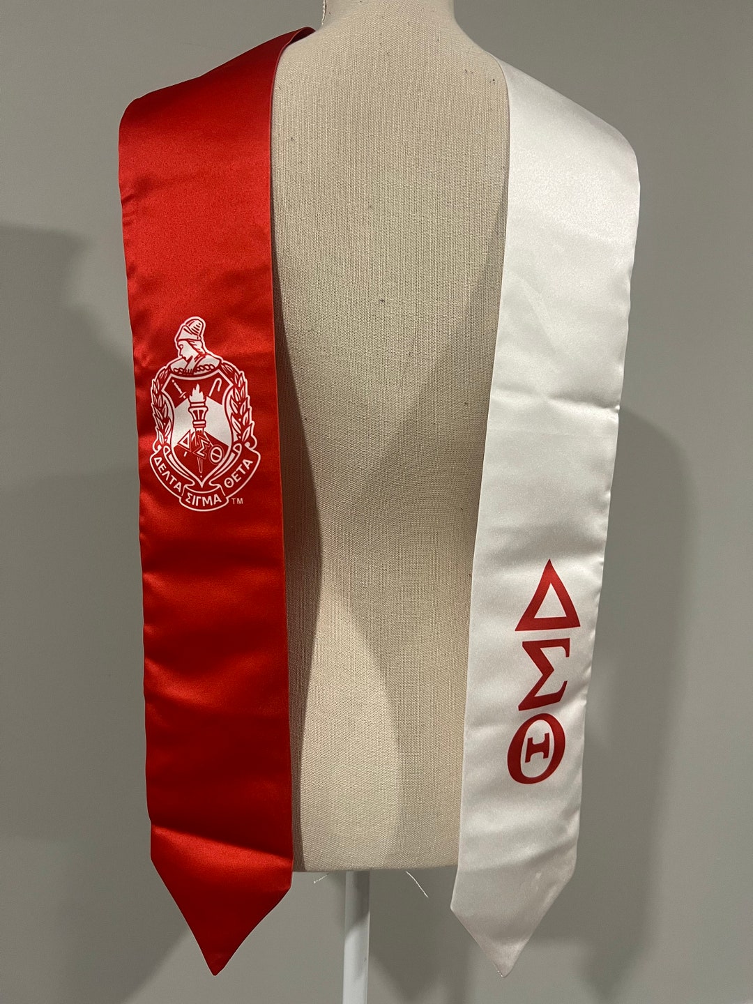 DST Graduation Stole, Greek Letters and Crest - Etsy