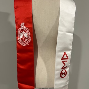 DST Graduation Stole, Greek Letters and Crest - Etsy