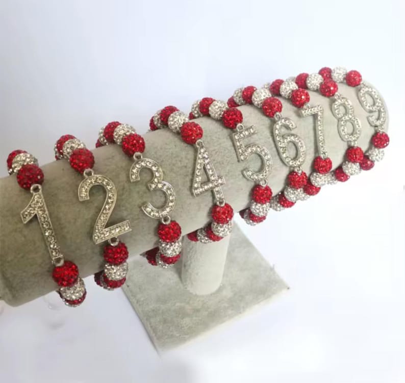 Sorority Beaded Bracelets With Numbers, Delta Sigma Theta. Pink and ...