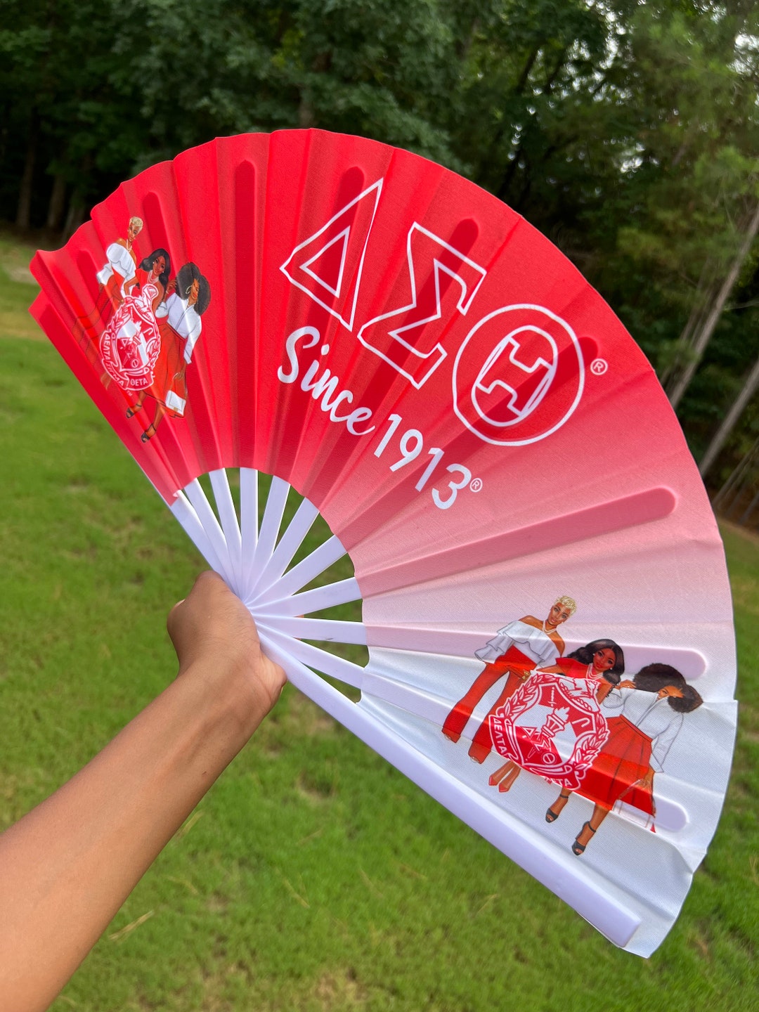 Large and Medium Delta Sigma Theta Fan, Since 1913, Red & White, Gift ...