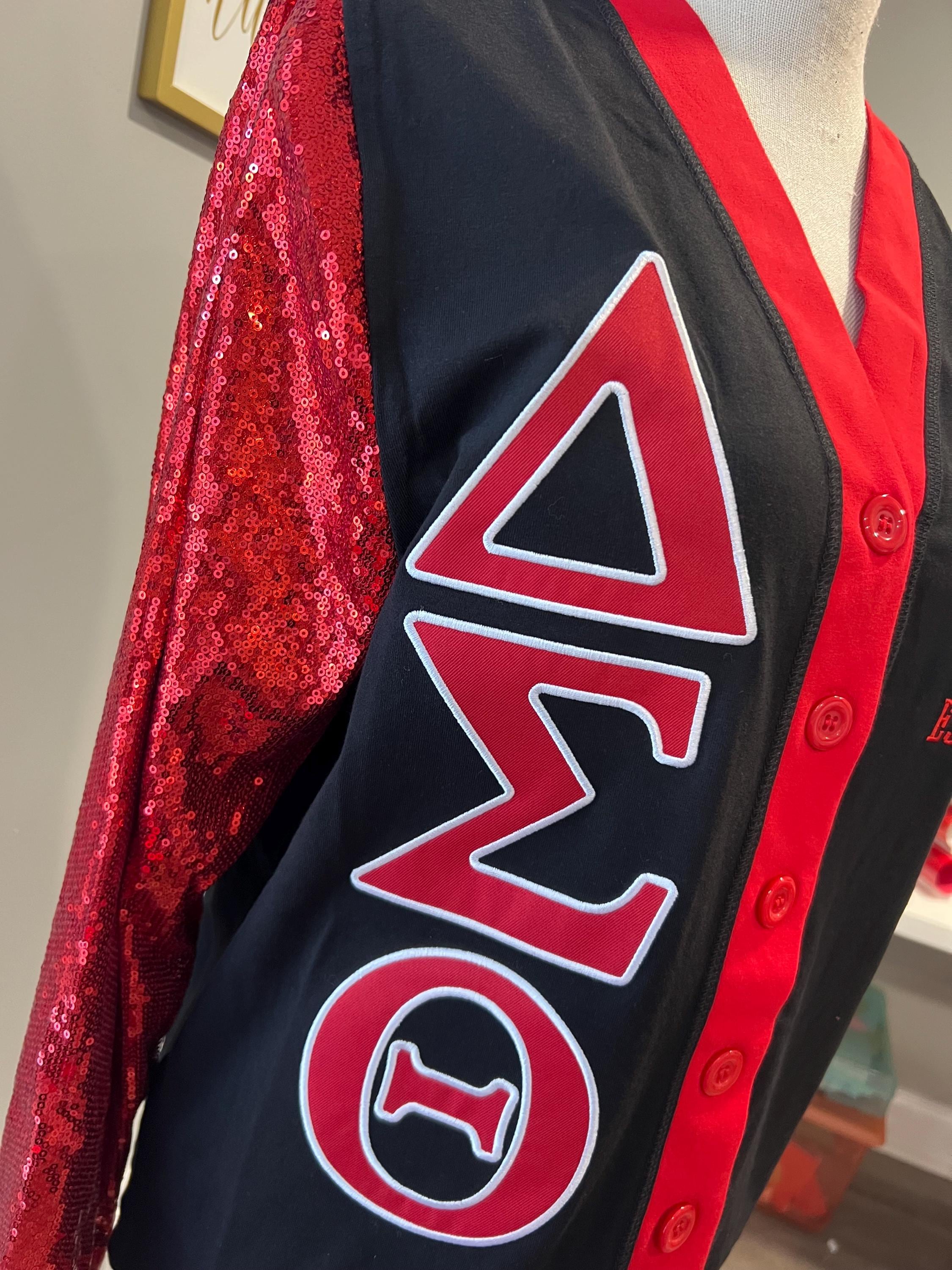 Delta Sigma Theta Sequin Cardigan, Sweater. Red and Black - Etsy