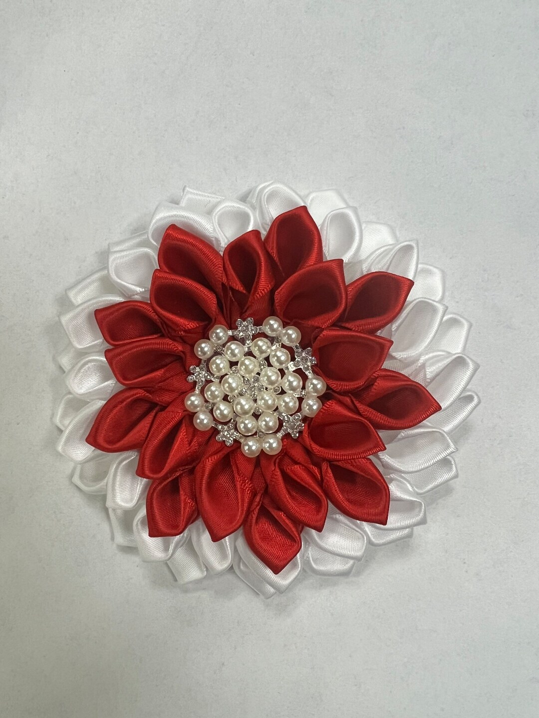 Delta Sigma Theta, Red and White Brooch, Pearl Accents - Etsy
