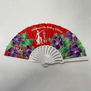 Delta Sigma Theta Fan, African Violets, Hand Folding Fan - Etsy