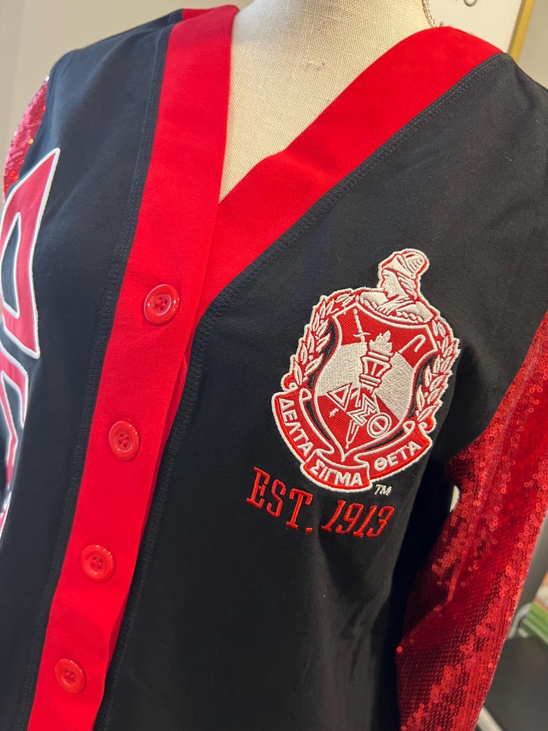 Delta Sigma Theta Sequin Cardigan, Sweater. Red and Black - Etsy