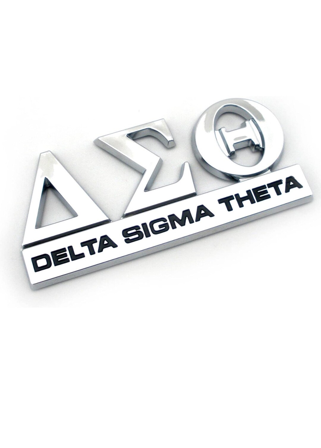 Delta Sigma Greek Letters Sorority Plastic Chrome Auto Car Emblem ...