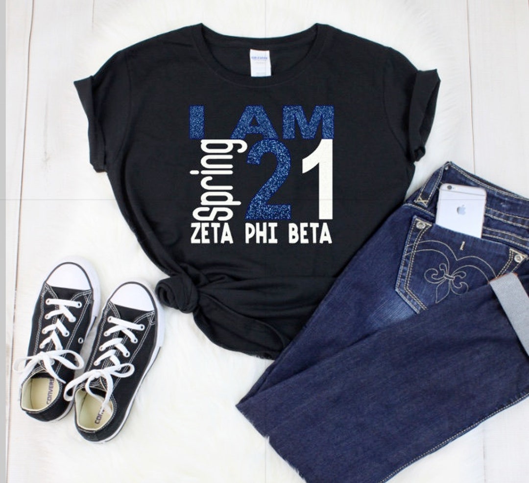 I Am Spring 21, ZETA, Zeta Phi Beta, Crossing Tshirt, Line Gift - Etsy