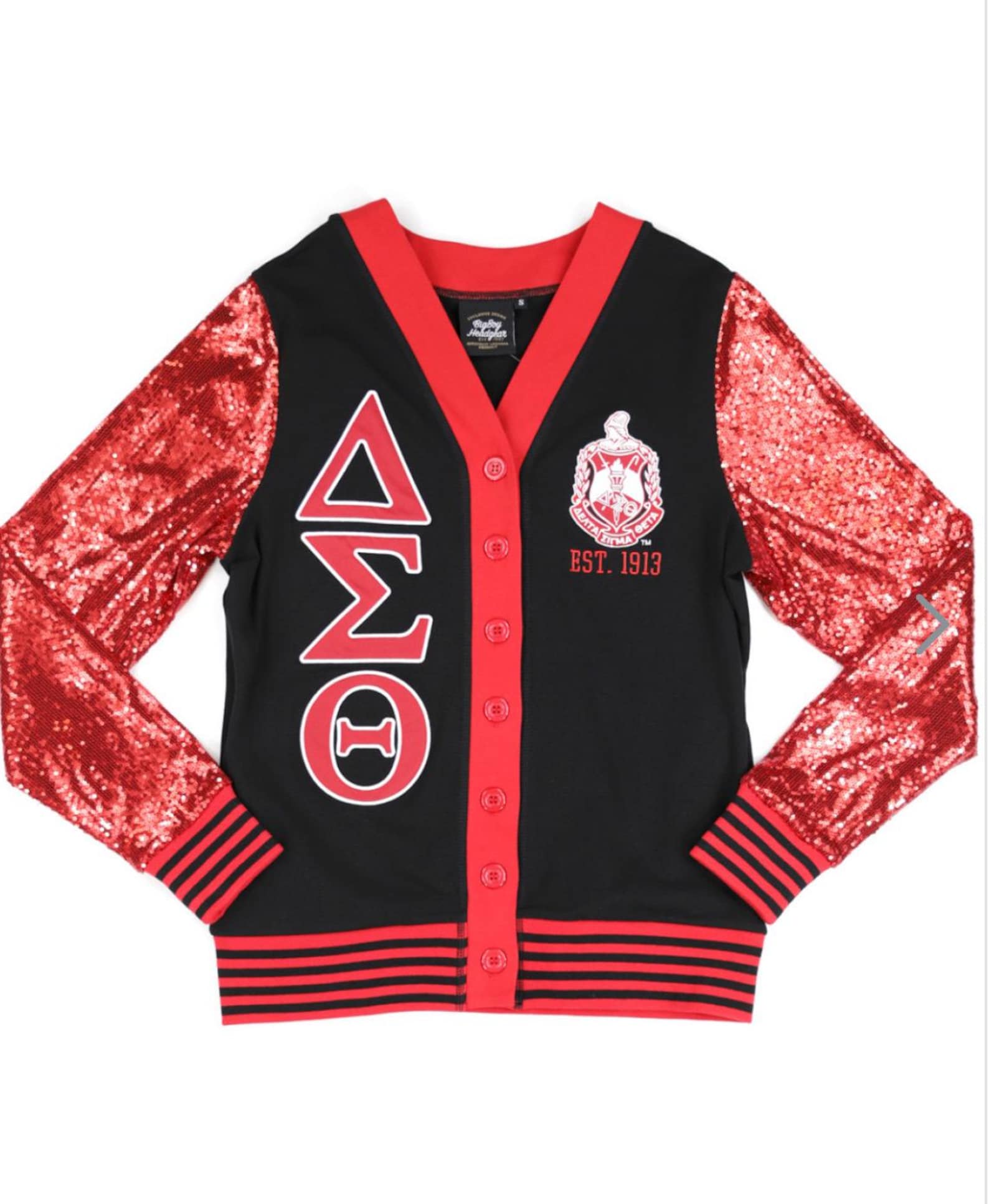 Delta Sigma Theta Sequin Cardigan, Sweater. Red and Black - Etsy