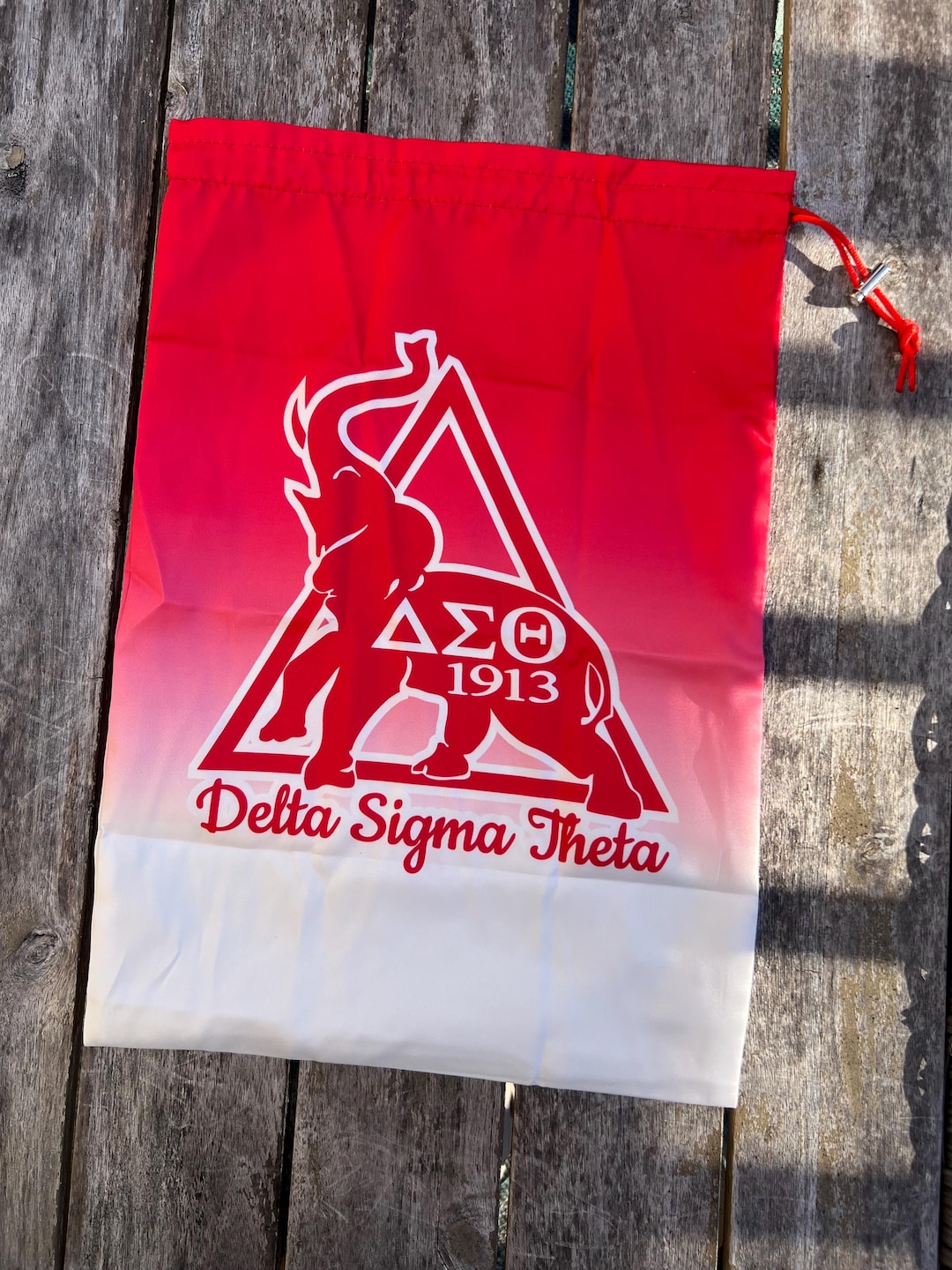 Delta Sigma Theta Shoe Bag, Red and White, Drawstring Bag, - Etsy