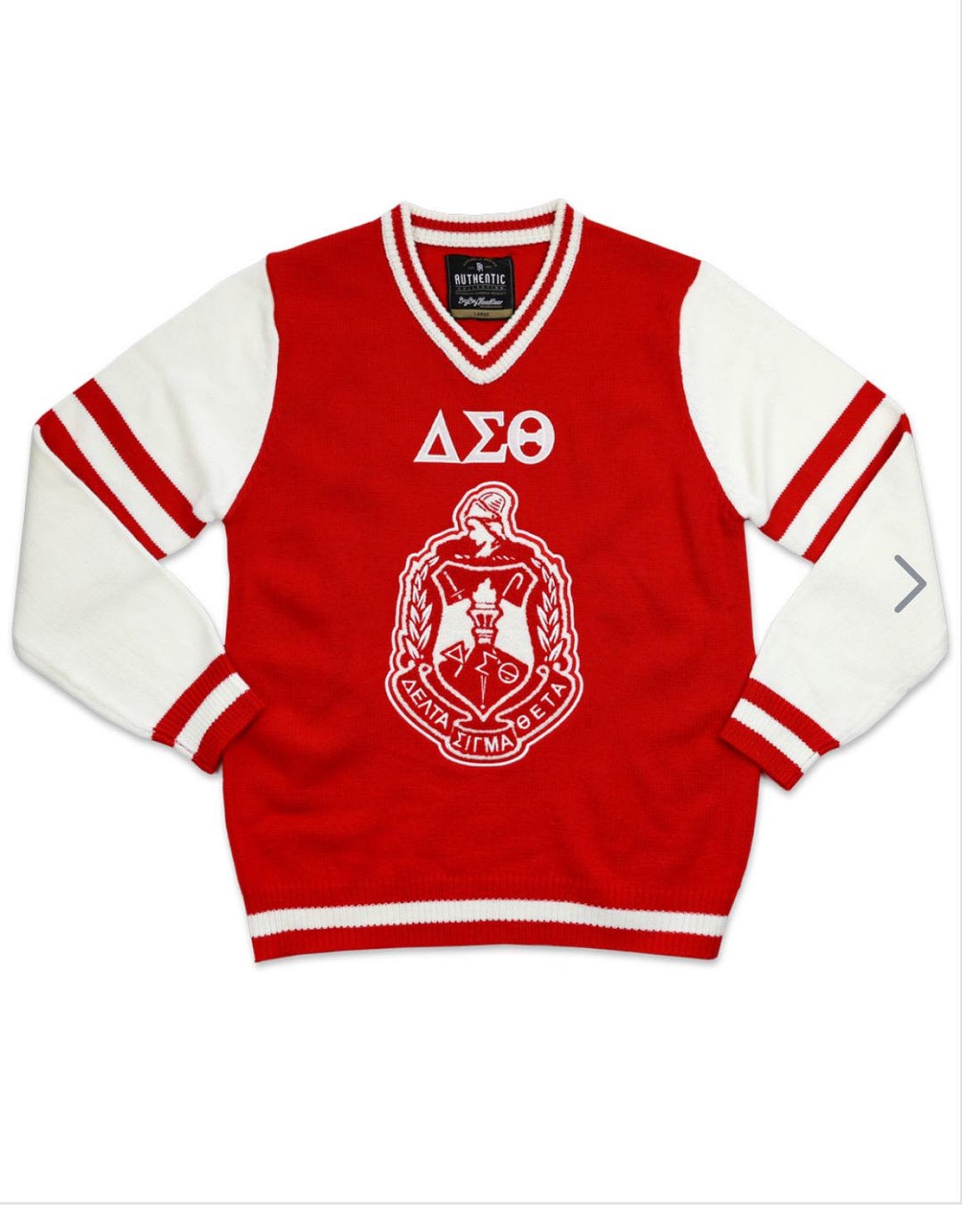 Delta Sigma Theta V-neck Sweater, Red and White, - Etsy