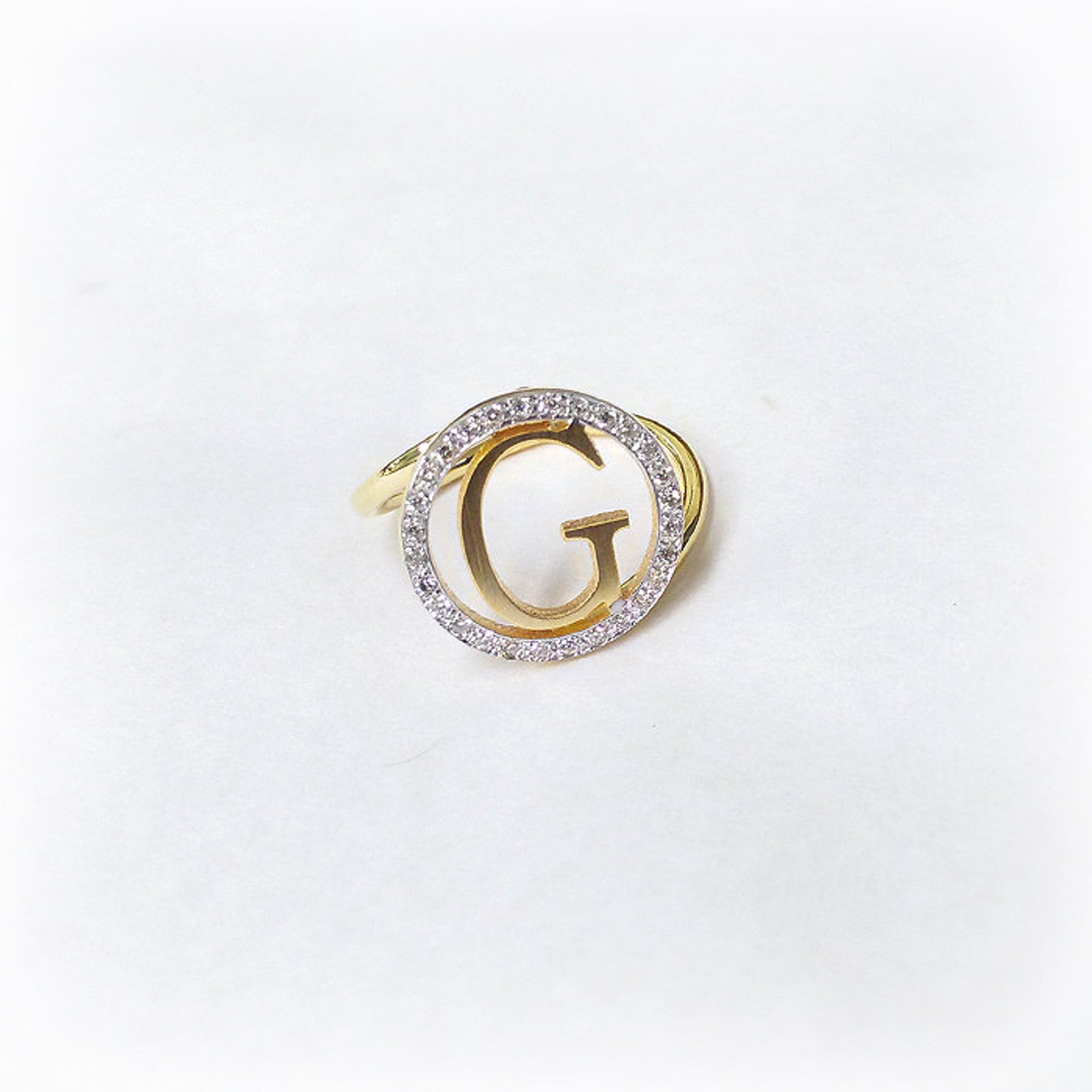 Personalized Initial Ringcustom Letter Ring Diamond Outline - Etsy