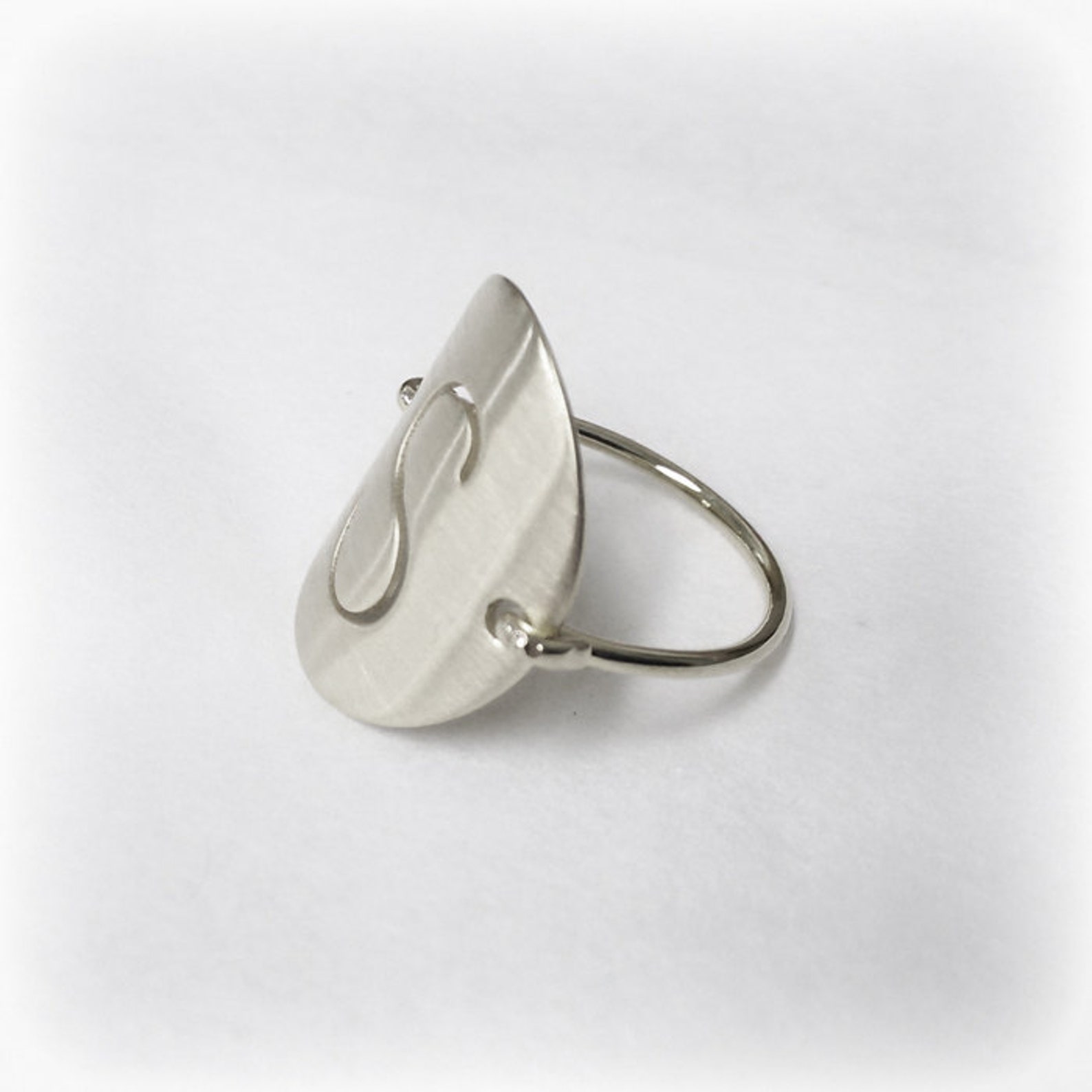 Single Initial Wire Ring - Monogram Wire Ring / Letter Ring/initial ...