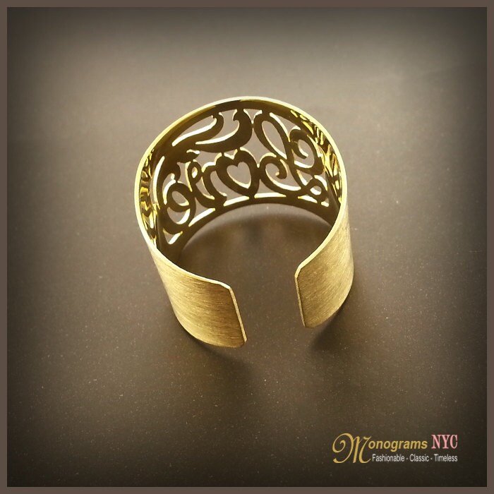 Love Ringmonogram Ringcuff Ringname Ringcustom Name - Etsy