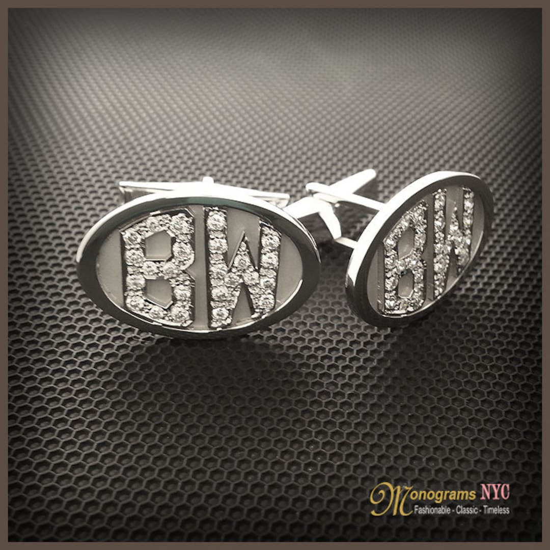 Diamond Cufflinks,custom Cufflinks,monogram Cufflinks,engraved ...