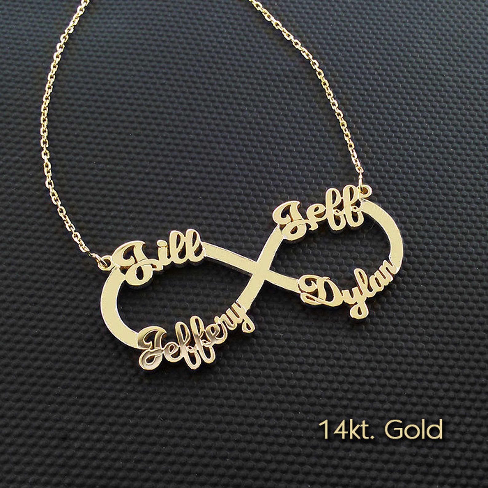 Four Name Necklace - Name Infinity Necklace - 4 Name Necklace ...