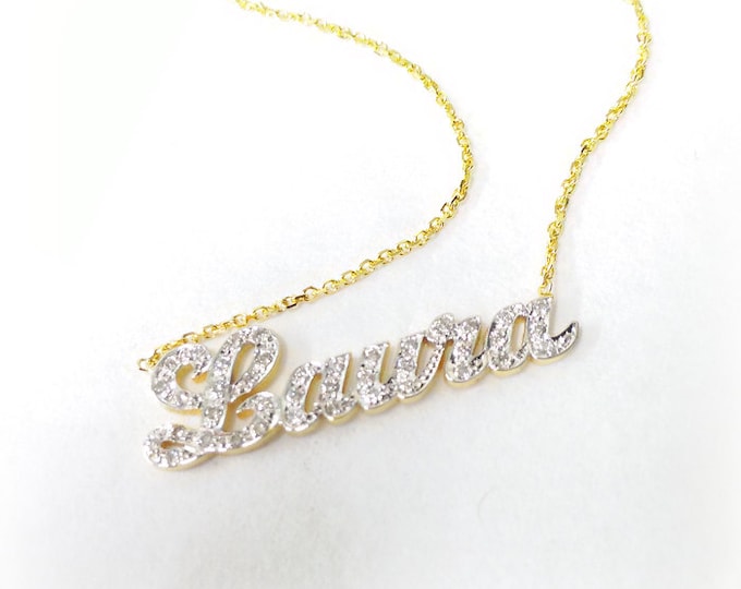 Diamond Name Necklace Handcrafted Necklace Personalized - Etsy