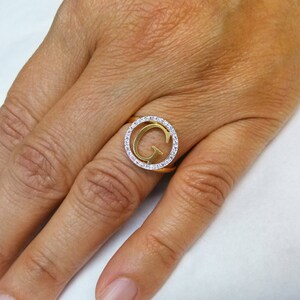 Personalized Initial Ring,custom Letter Ring, Diamond Outline Ring ...