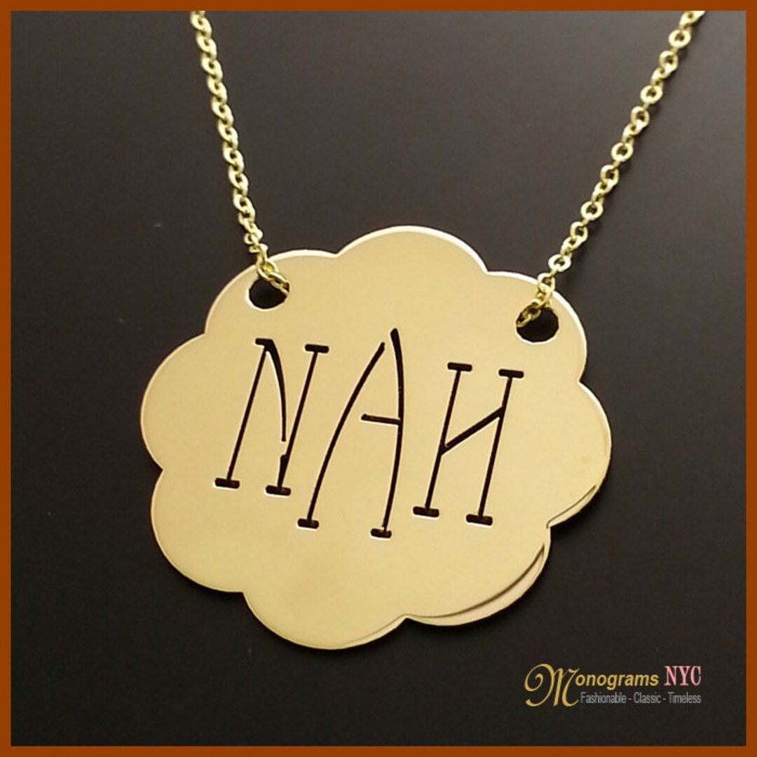 Monogram Necklace,initial Necklace,gold Necklace,letter Pendant,initial ...
