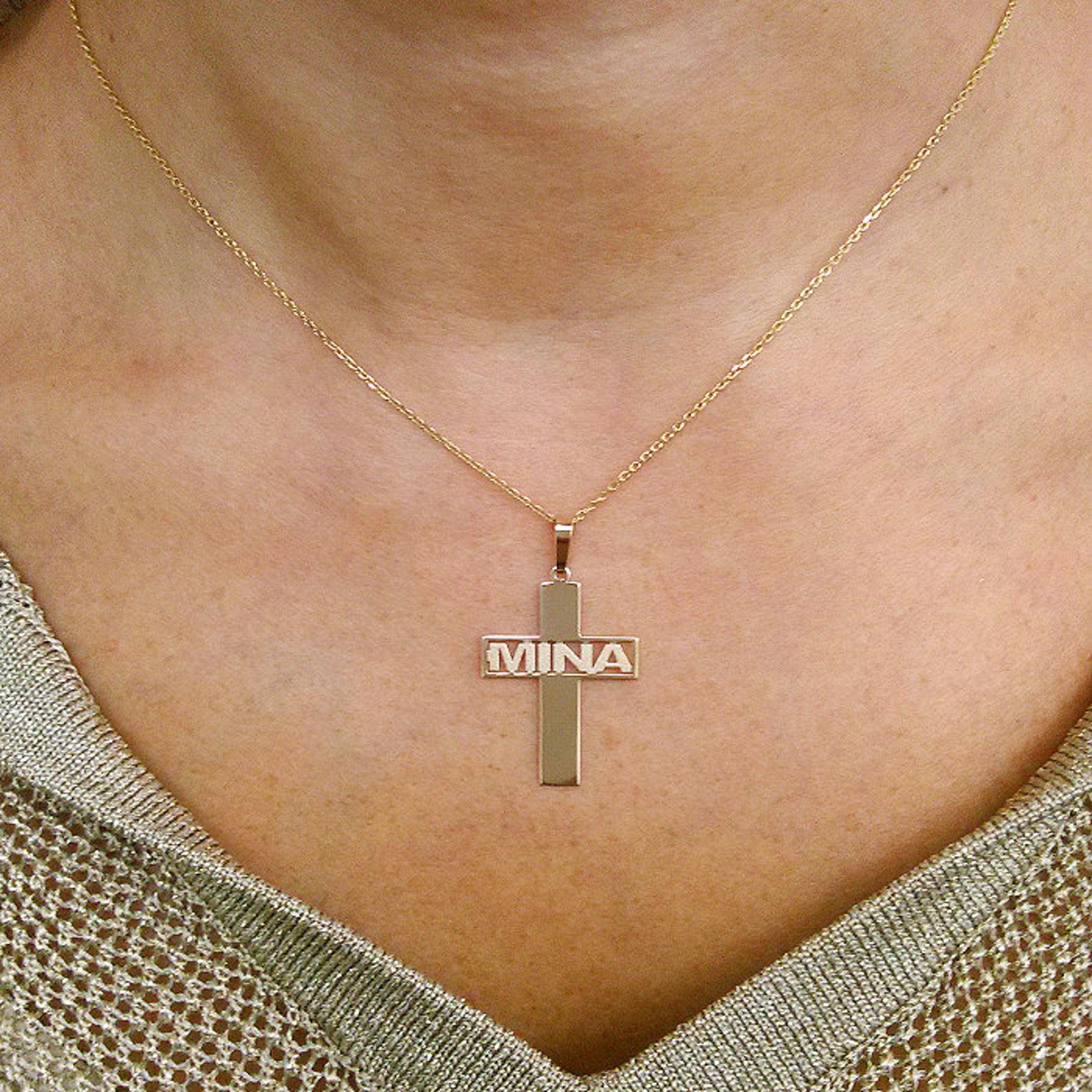 Personalized Cross Necklacepersonalized Cross Pendantcross - Etsy