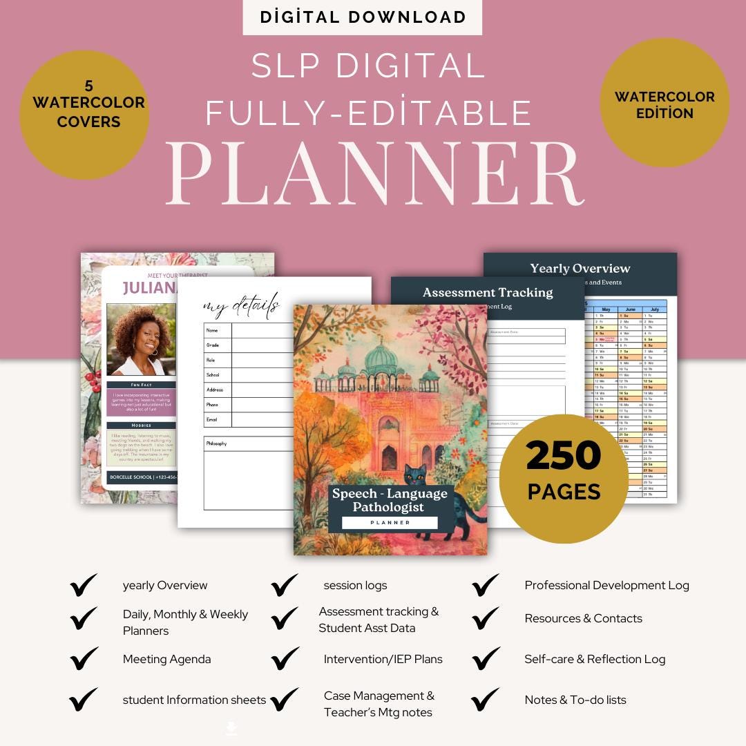 SLP Planner & Notebook, Speech Therapist, SLP Gift, Speech Language ...