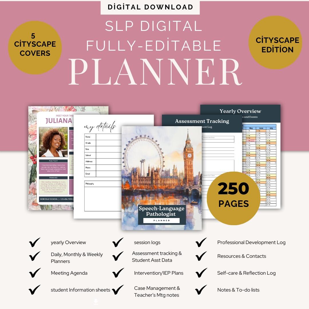 Speech Language Pathologist Planner | Undated SLP Planner | Editable ...