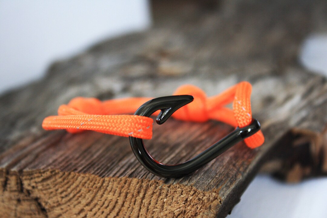 Reflective Orange Paracord Fish Hook Bracelet - Etsy