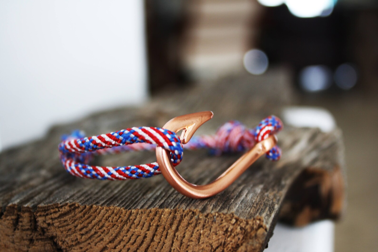 American Flag Paracord Fish Hook Bracelet - Etsy