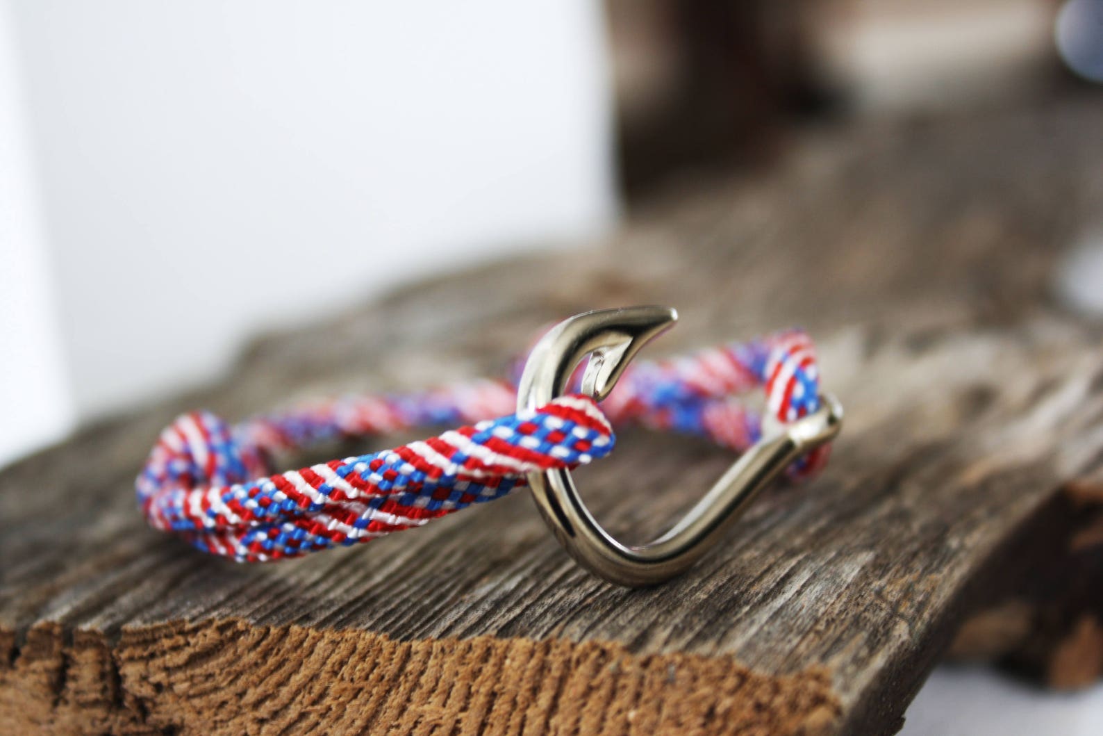 American Flag Paracord Fish Hook Bracelet - Etsy