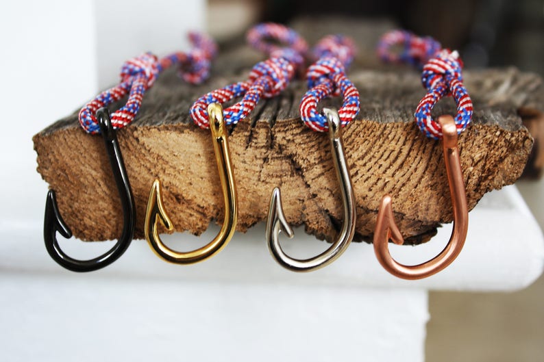 American Flag Paracord Fish Hook Bracelet - Etsy