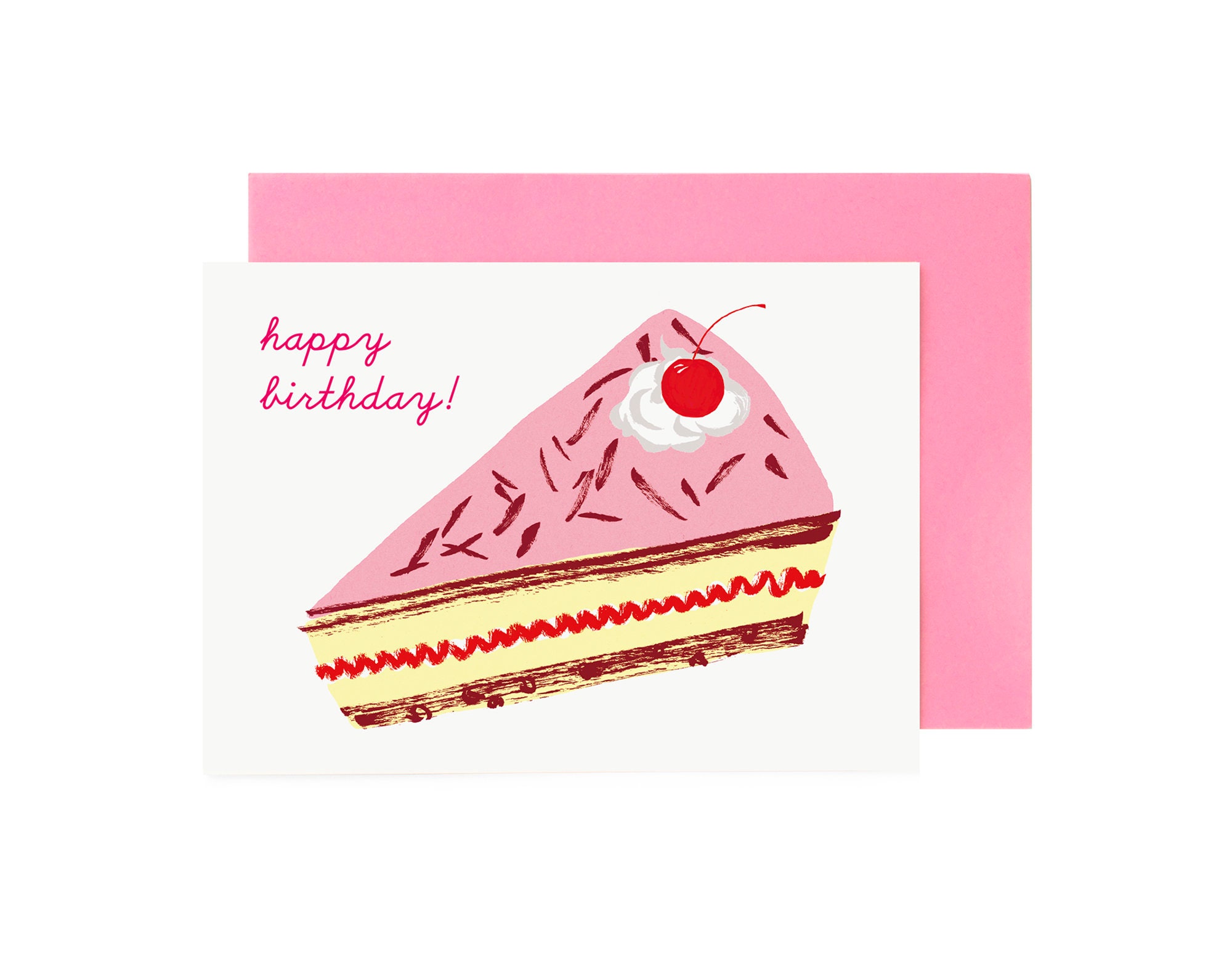 Birthday Cake Slice Pink