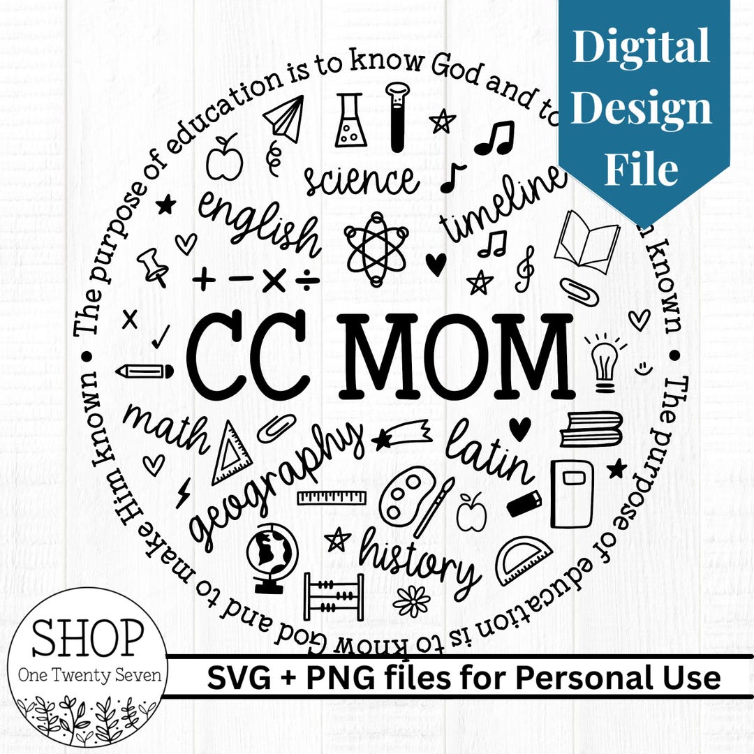 INSTANT DOWNLOAD Classical Conversations CC Mom Design File Svg Png - Etsy