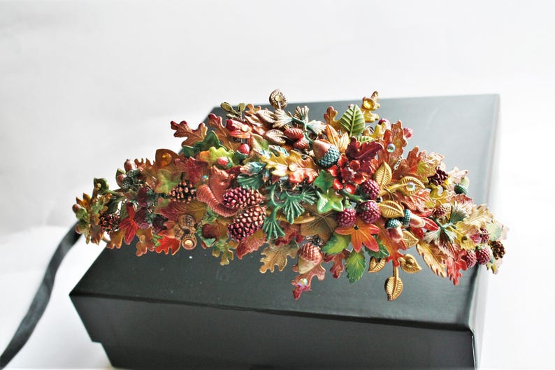 Autumn Wedding Tiara Woodland Headpiece Acorn Crown Hand - Etsy