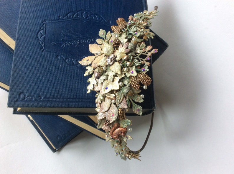 Autumn Wedding Tiara Woodland Headpiece Acorn Crown Hand - Etsy