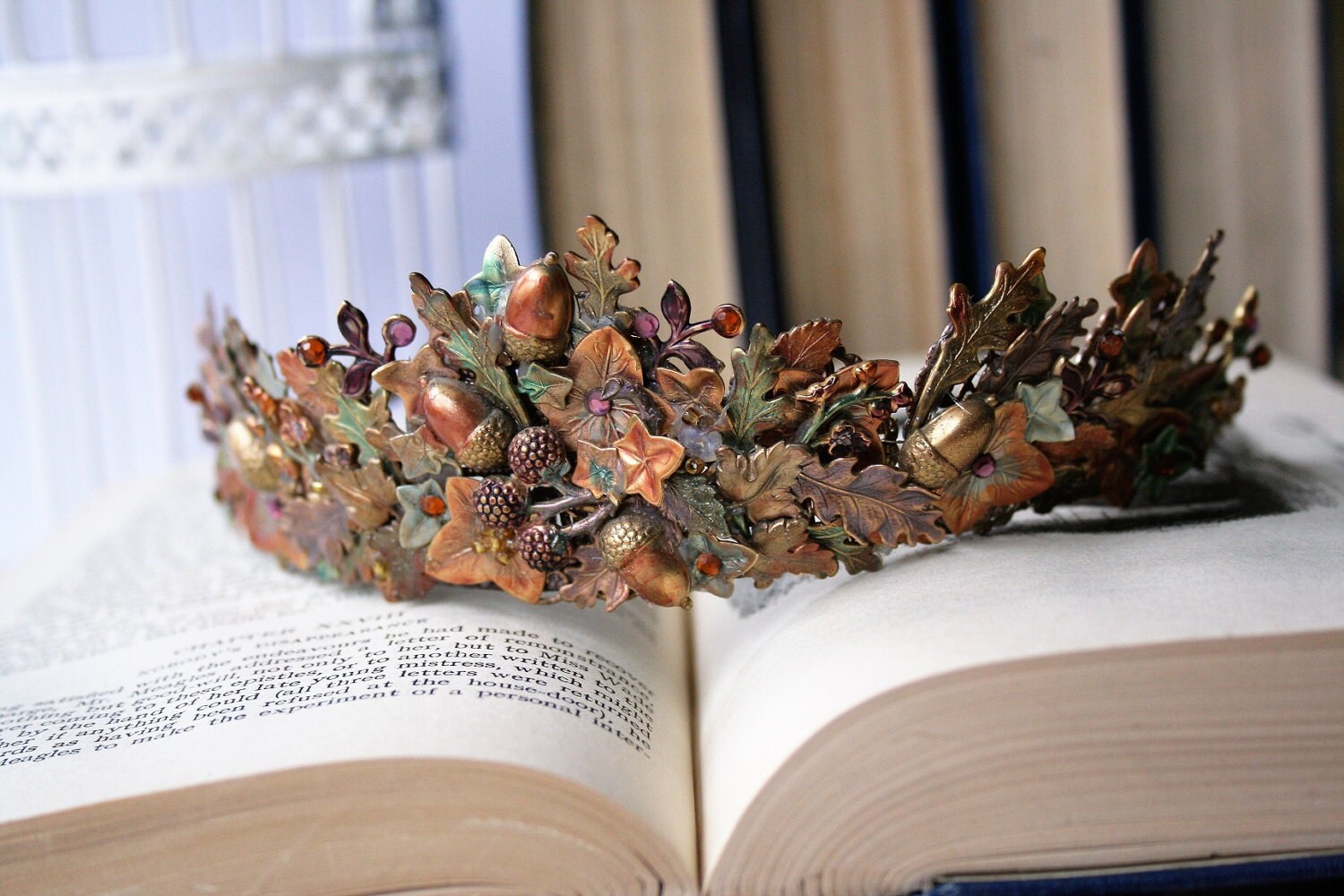Autumn Wedding Tiara Woodland Headpiece Acorn Crown Hand - Etsy