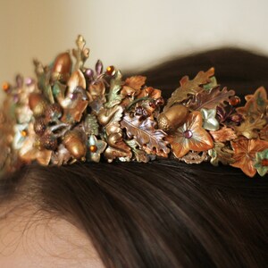 Autumn Wedding Tiara Woodland Headpiece Acorn Crown Hand Made Fall ...