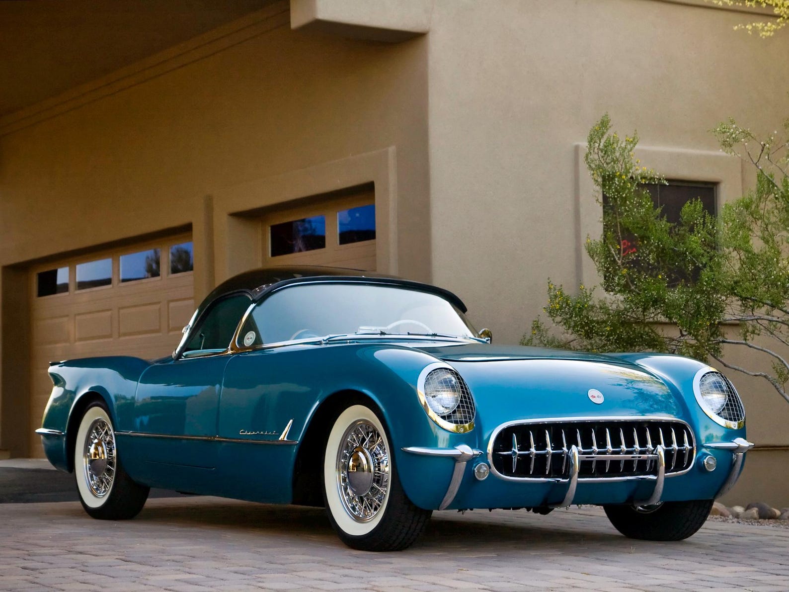 Car 1954 Corvette Picture on Mousepad Blue Beauty Corvette on Mouse Pad ...