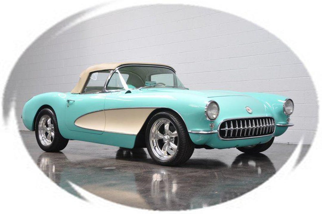 Car Corvette Mouse Pad of 1956 Corvette Convertible Cascade Green Top ...